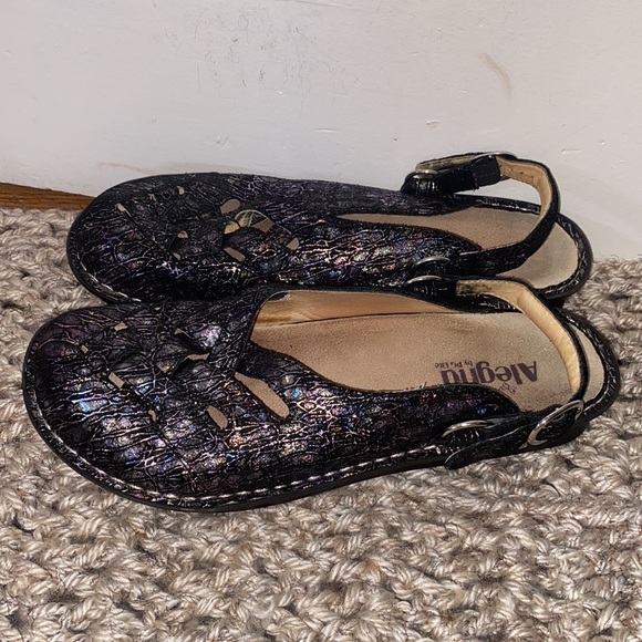 Alegria | Shoes | Alegria Freesia Leather Slingback Clogs Mules Lattice ...